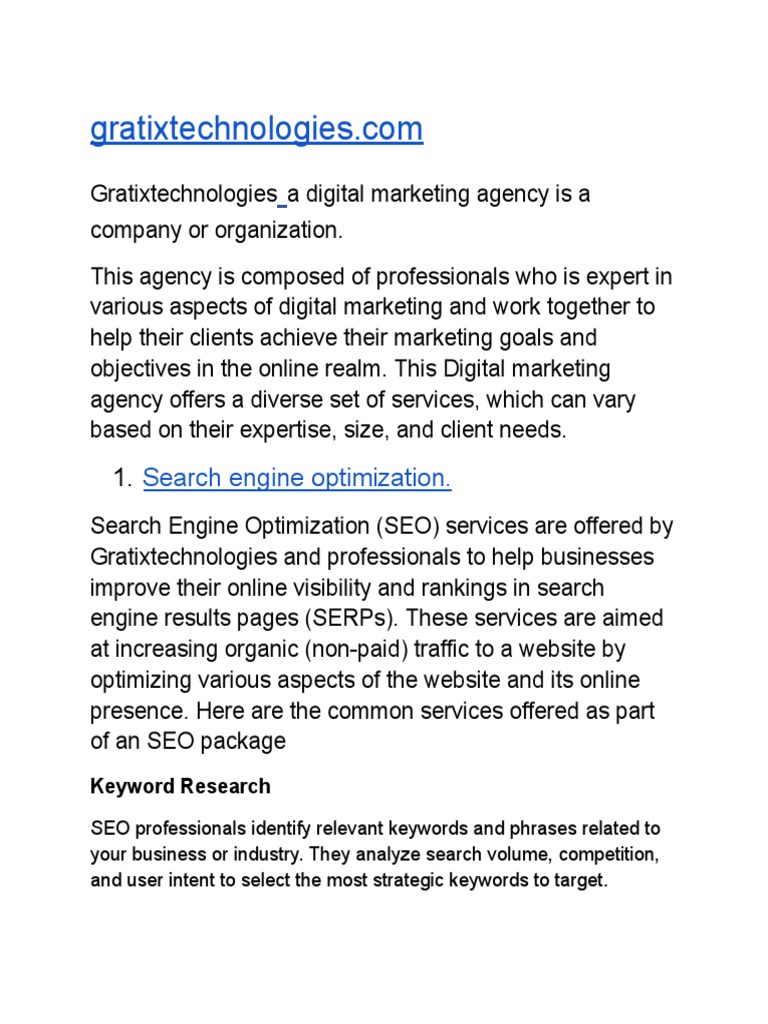 Gratixtechnology Content | PDF | Search Engine Optimization | Advertising
