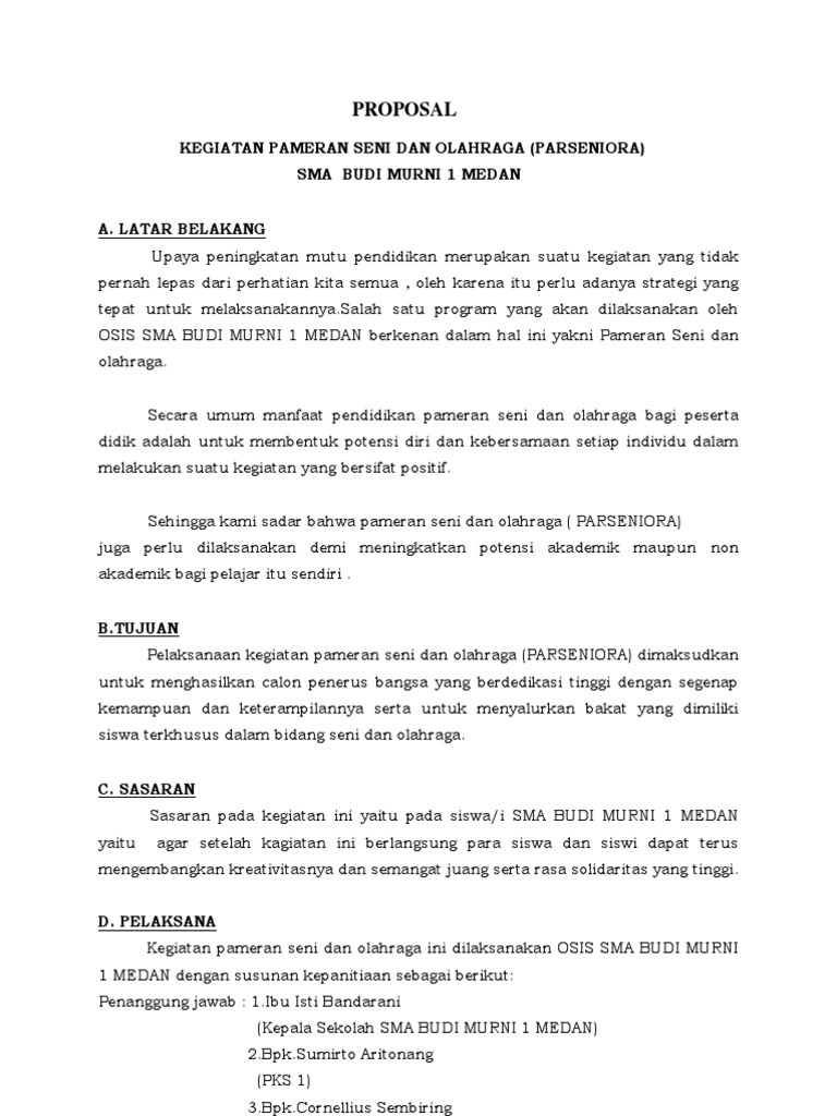 Contoh Proposal Porseni | PDF