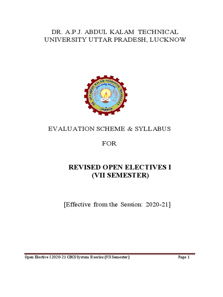 Updated Revised Open Electives For B Tech 4th Year 2020 21 4th August Pdf Mosfet Field