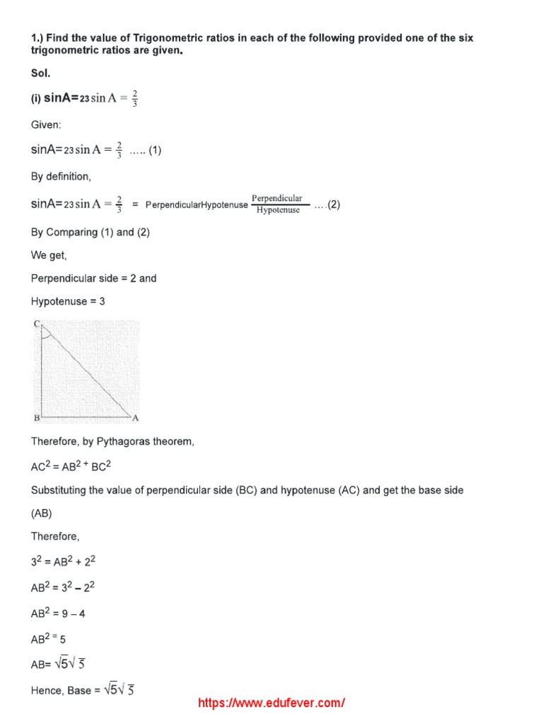 Chapter 5 Trigonometric Ratios | PDF | Trigonometry | Elementary Geometry