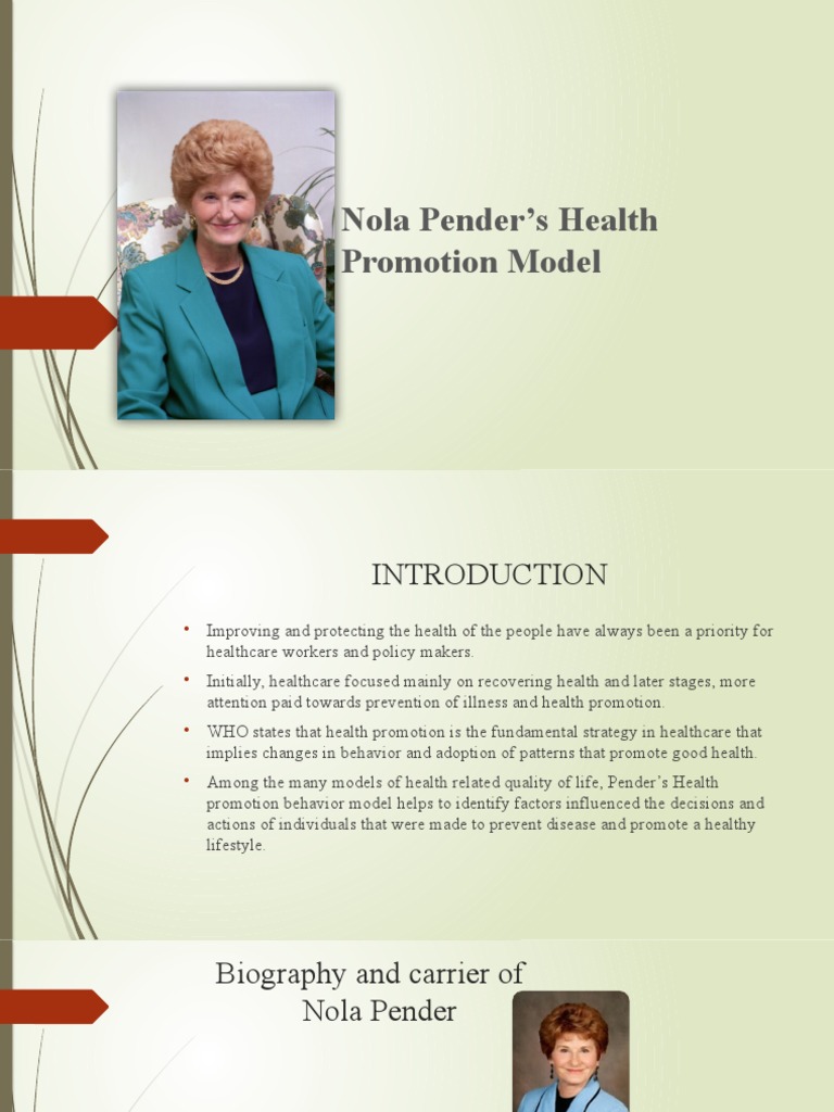 Nola Pender 1 | PDF | Behavior | Self Efficacy