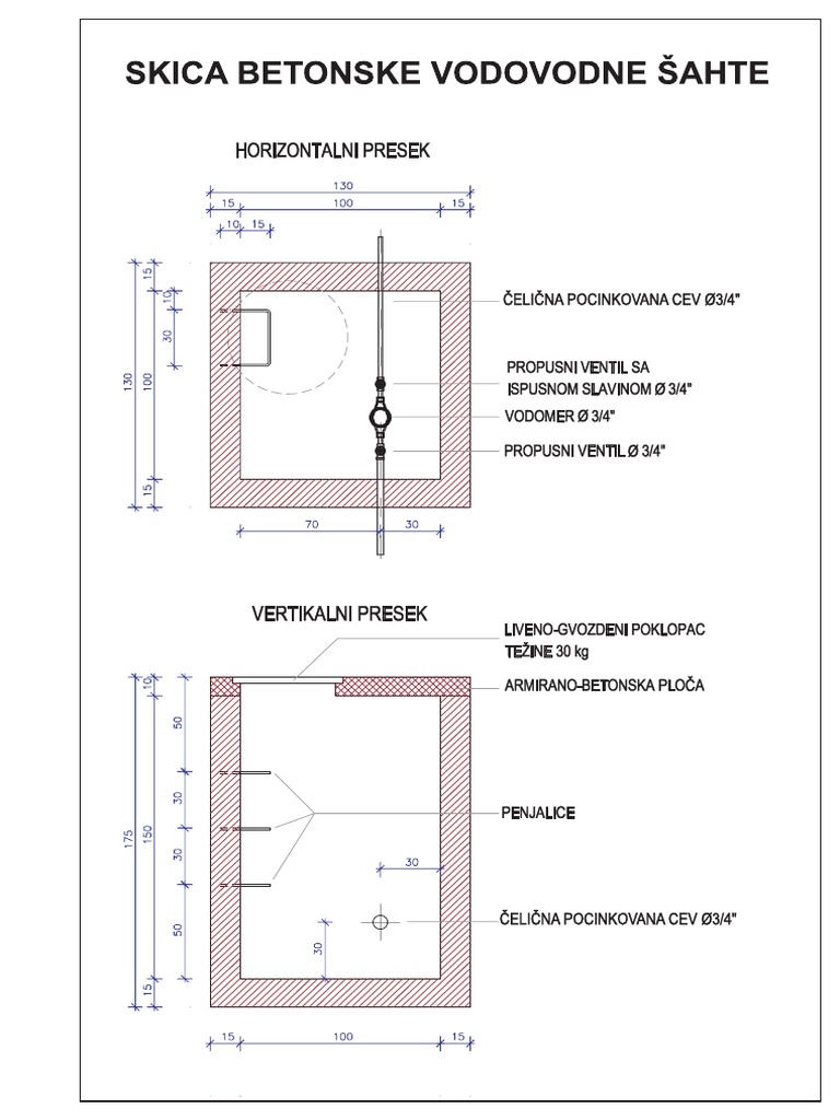 Skica Betonske Vodovodne Sahte | PDF