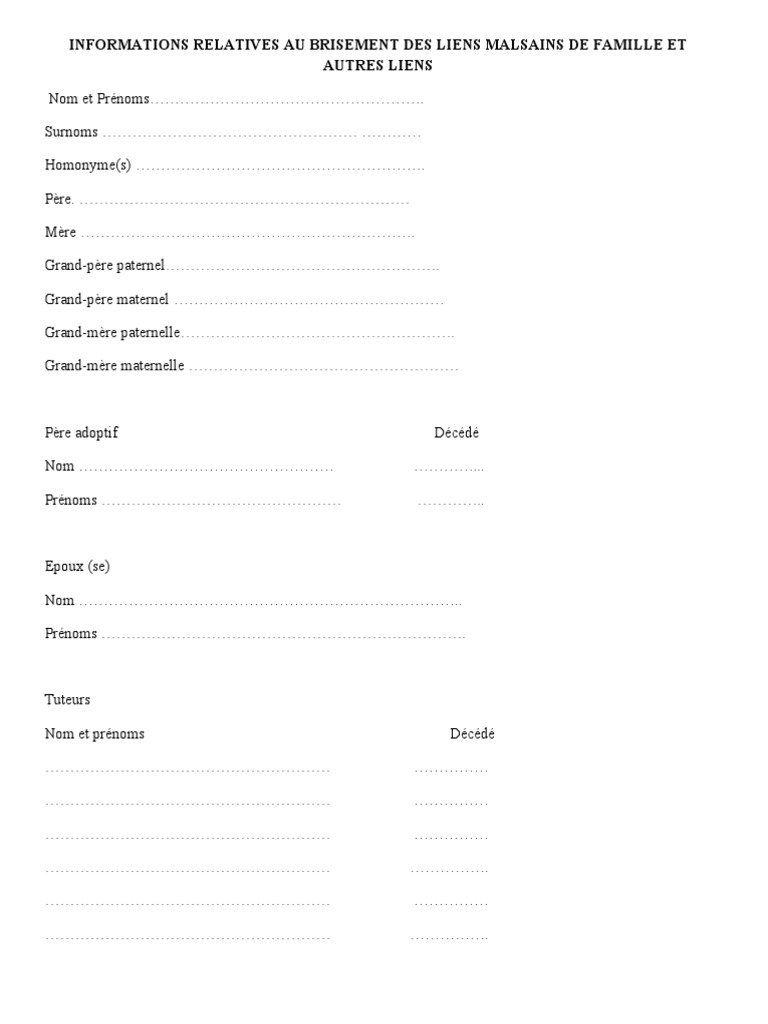 Fiche de Brisement de Liens | PDF