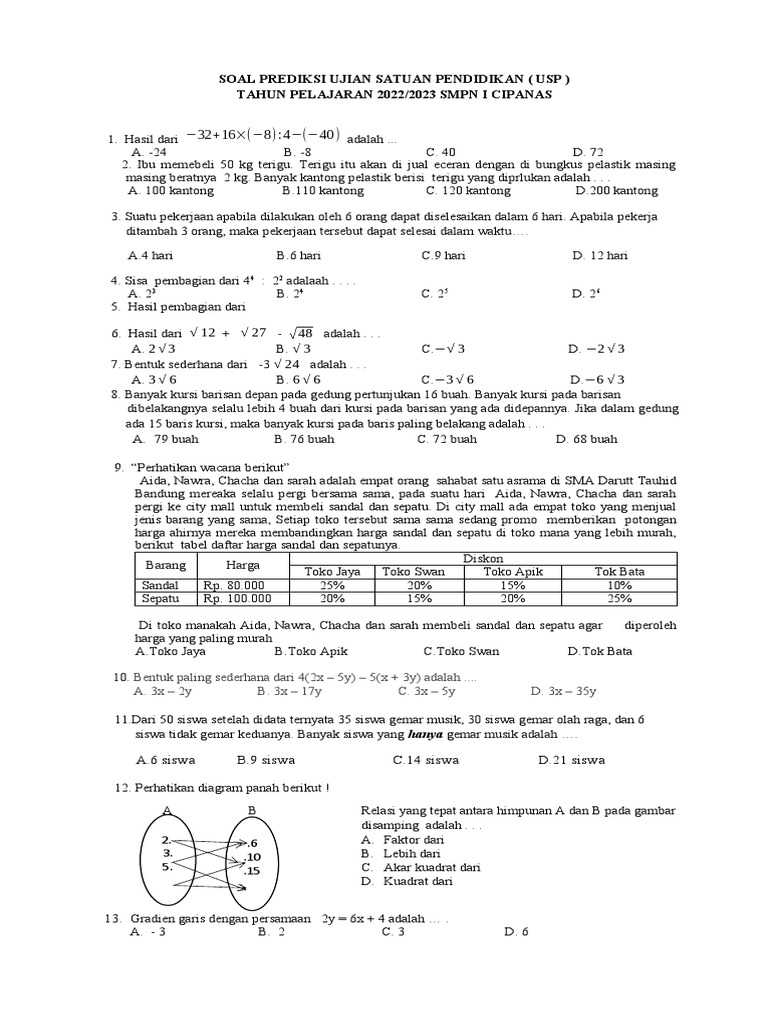 Soal Pemantapan Kls 9-2023 | PDF
