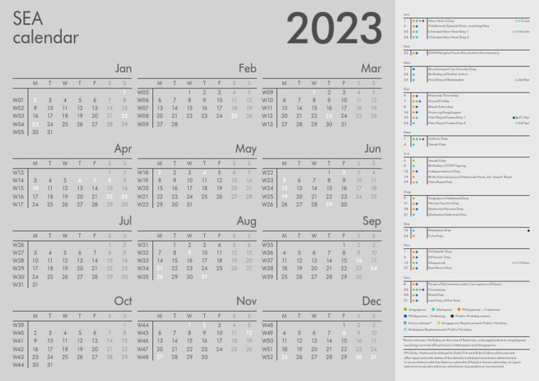 SEA Calendar-2023 A4 | Download Free PDF | Observances | Festival