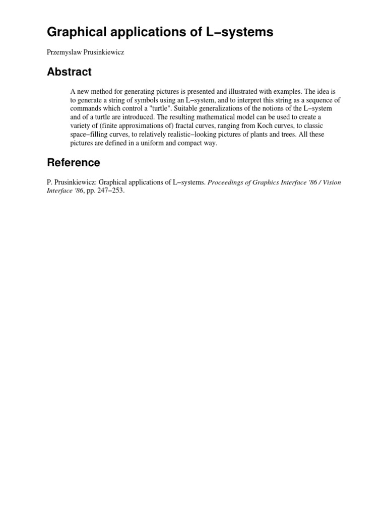 L-Systems for Fractal Image Generation | PDF | Mathematics