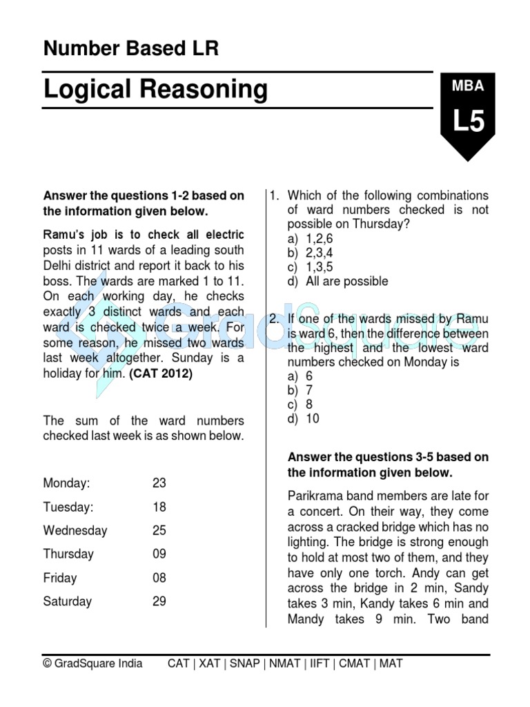 CAT L5 Number Based LR | PDF | Arithmetic | Discrete Mathematics
