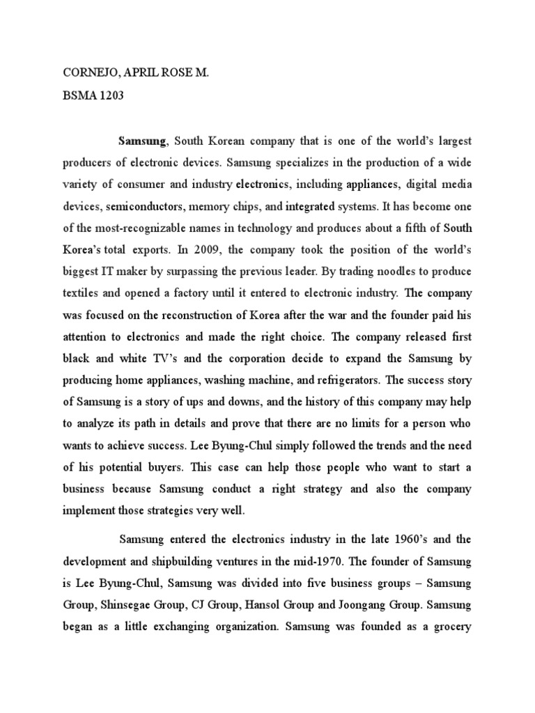 Case Study | PDF | Samsung Electronics | Smartphone