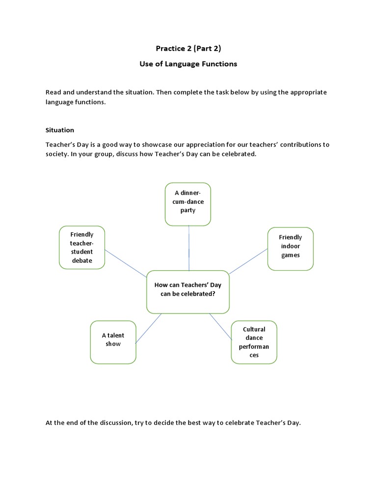 Practice 2 - Part 2 Use of Language Functions | PDF