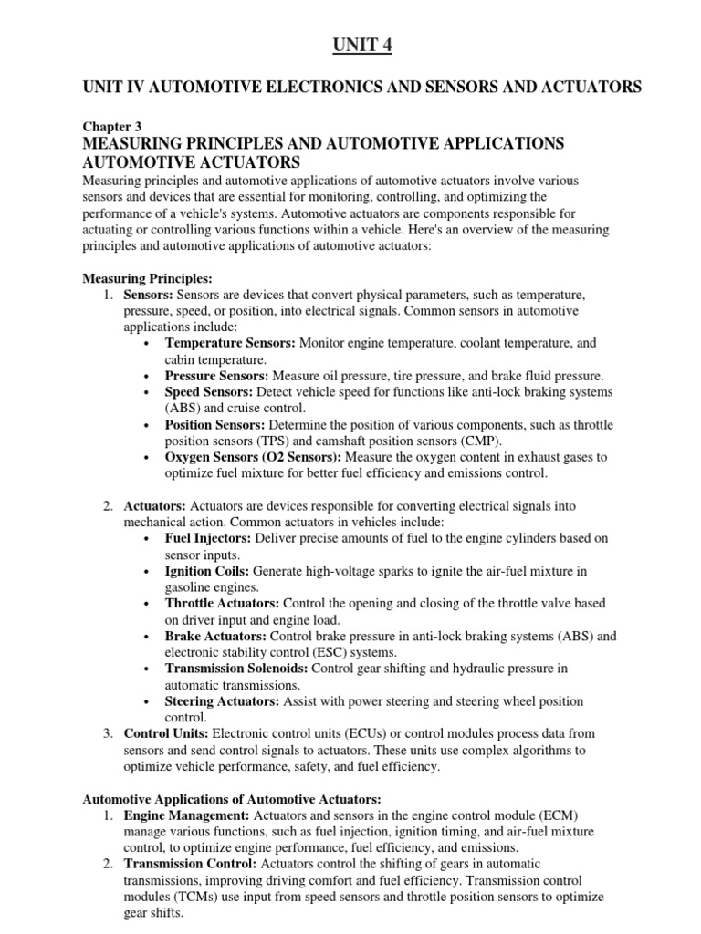 Unit 4 | Download Free PDF | Actuator | Electric Motor