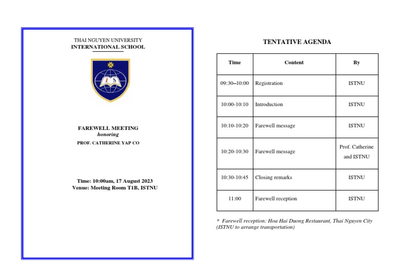 Tentative Agenda | PDF
