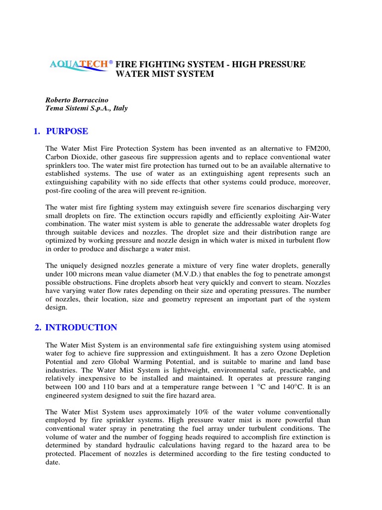 zc131 2 2 FIRE FIGHTING SYSTEM - HIGH PRESSURE WATER MIST SYSTEM ...