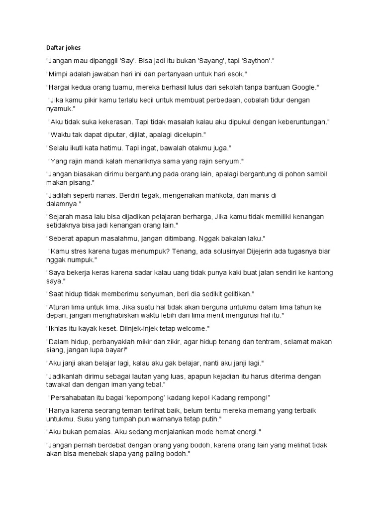 Daftar Jokes | PDF
