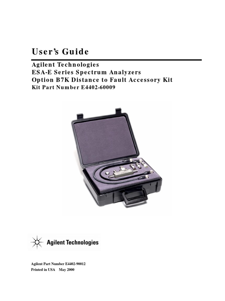 Operator Manual-E4402-Distance To Fault Accessory Kit 90012 | PDF ...
