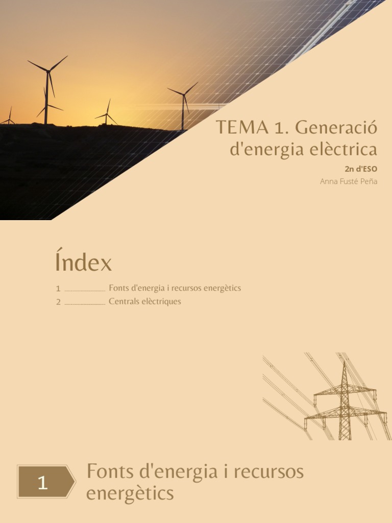 TEMA 1. Generació D'energia Elèctrica | PDF