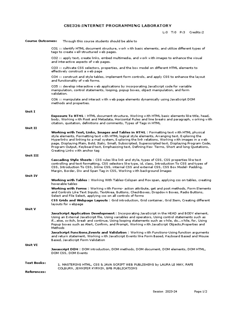 Cse 326 | PDF | Html Element | Html