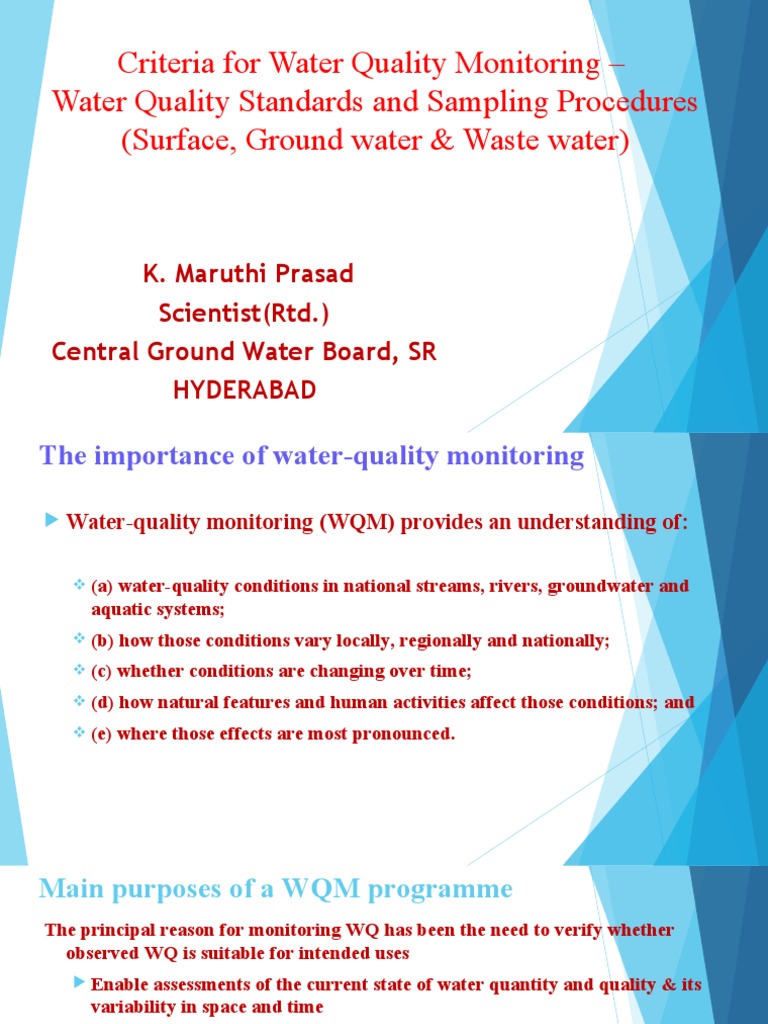 1-Criteria For Water Quality Monitoring - Water Quality-19!6!18 | PDF ...