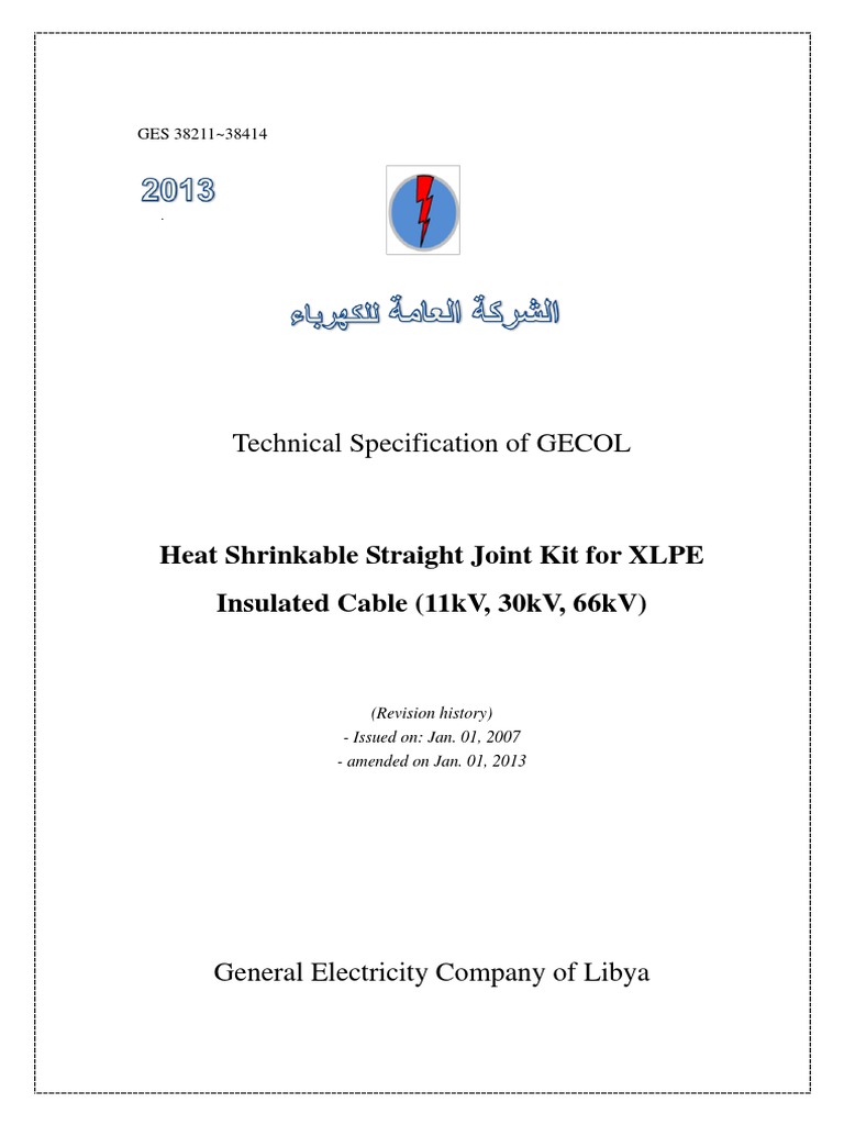 38211-38414 - 66kv-30kv-11kv Heat Shrinkable Straight Joint Kit For ...