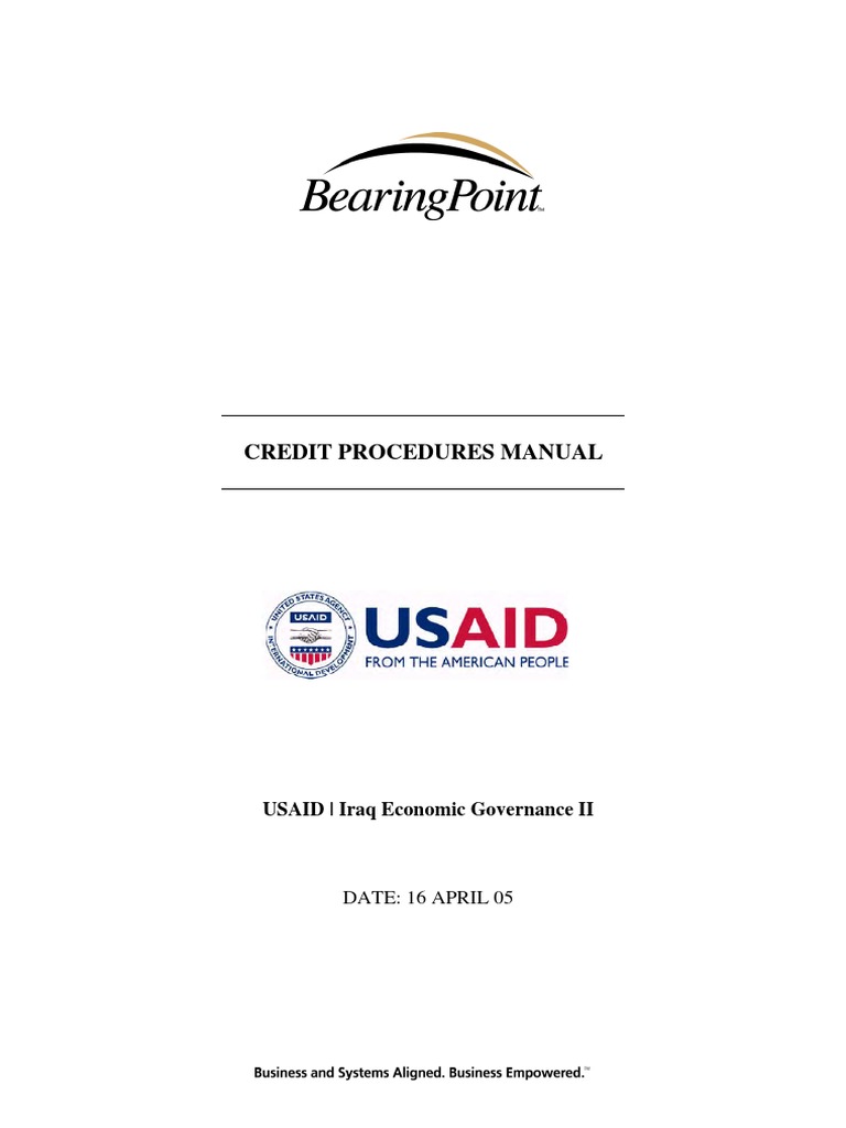 Credit Procedure Manual USAID Bearing Point | PDF | Credit | Finance & Money Management