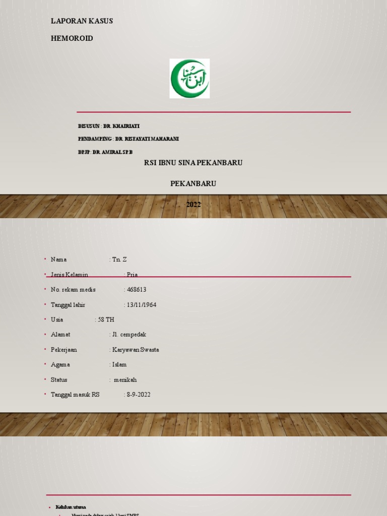 LAPORAN KASUS DR Riri Hemoroid Fix-1 | PDF