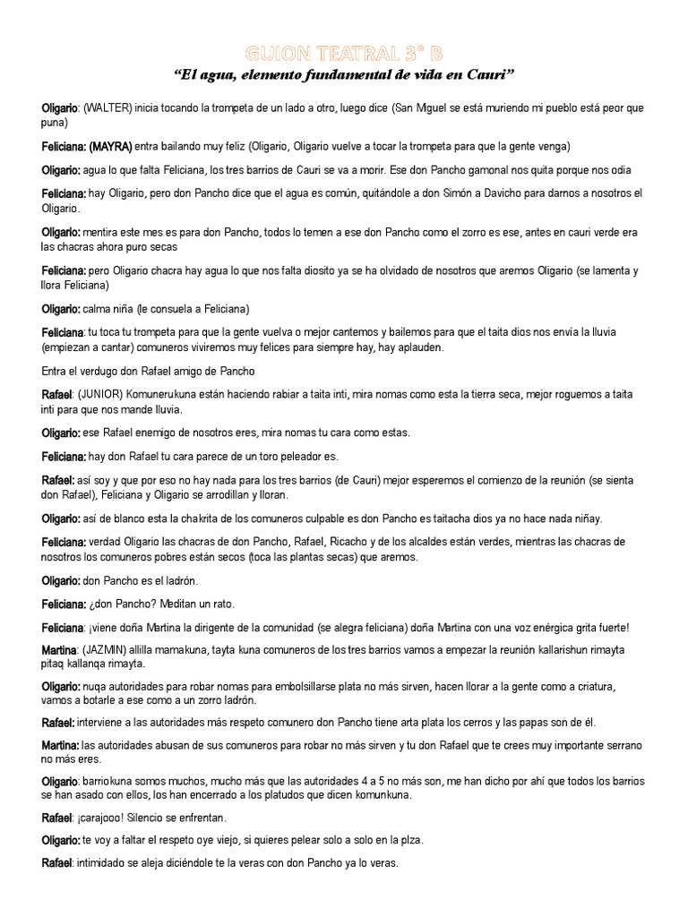 Guion Teatral 3 | PDF