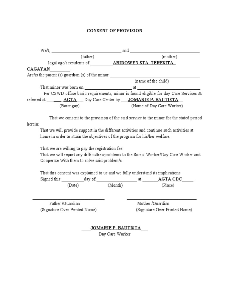 Consent of Provision | PDF