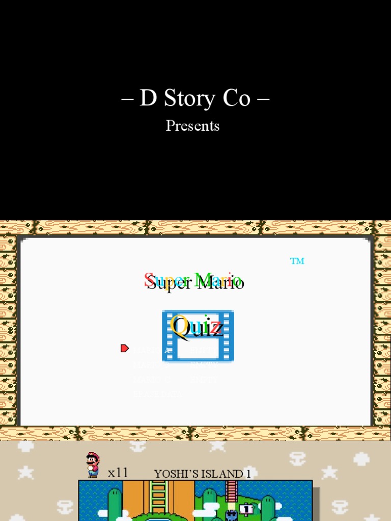 Super Mario Quiz Presentation Template | PDF | Games & Activities