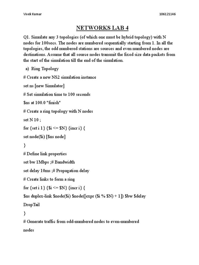 Lab4 Pdf Network Topology Computer Engineering 5038