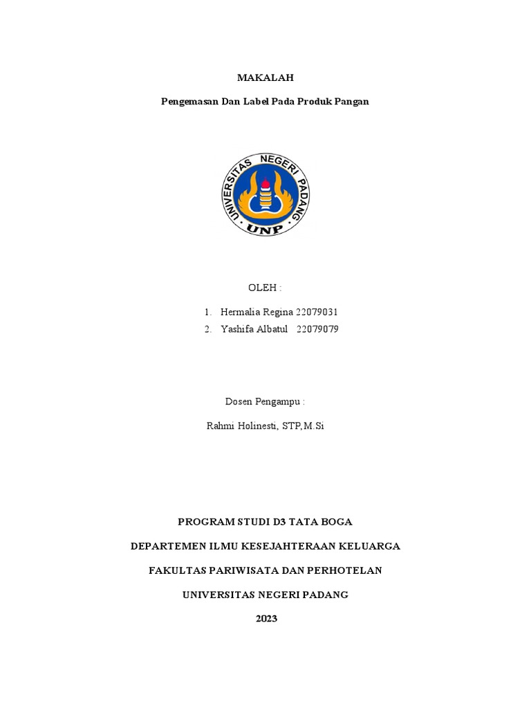 Makalah Pengemasan Label Dan Produk Makanan | PDF