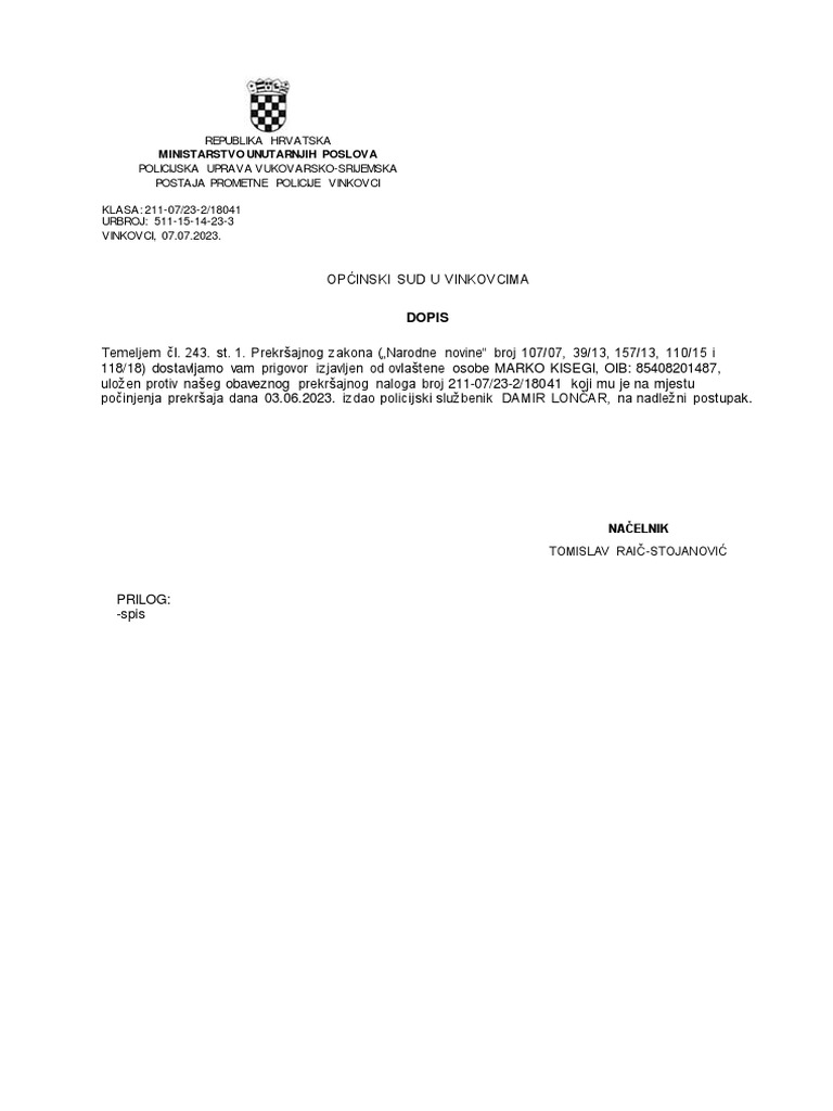 Podnesak PP 988 2023 1 | PDF