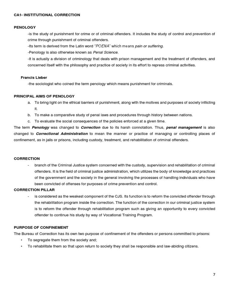 CA 1.2 Institutional Correction | PDF | Prison | Sentence (Law)