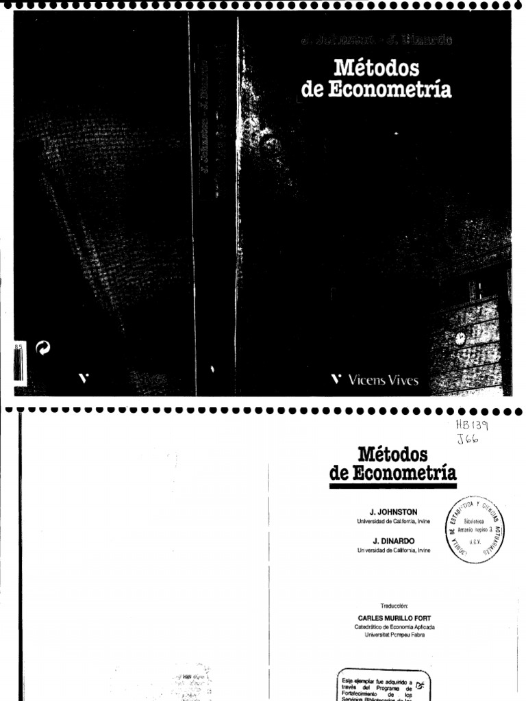 Tomo 1. Métodos de Econometría | PDF