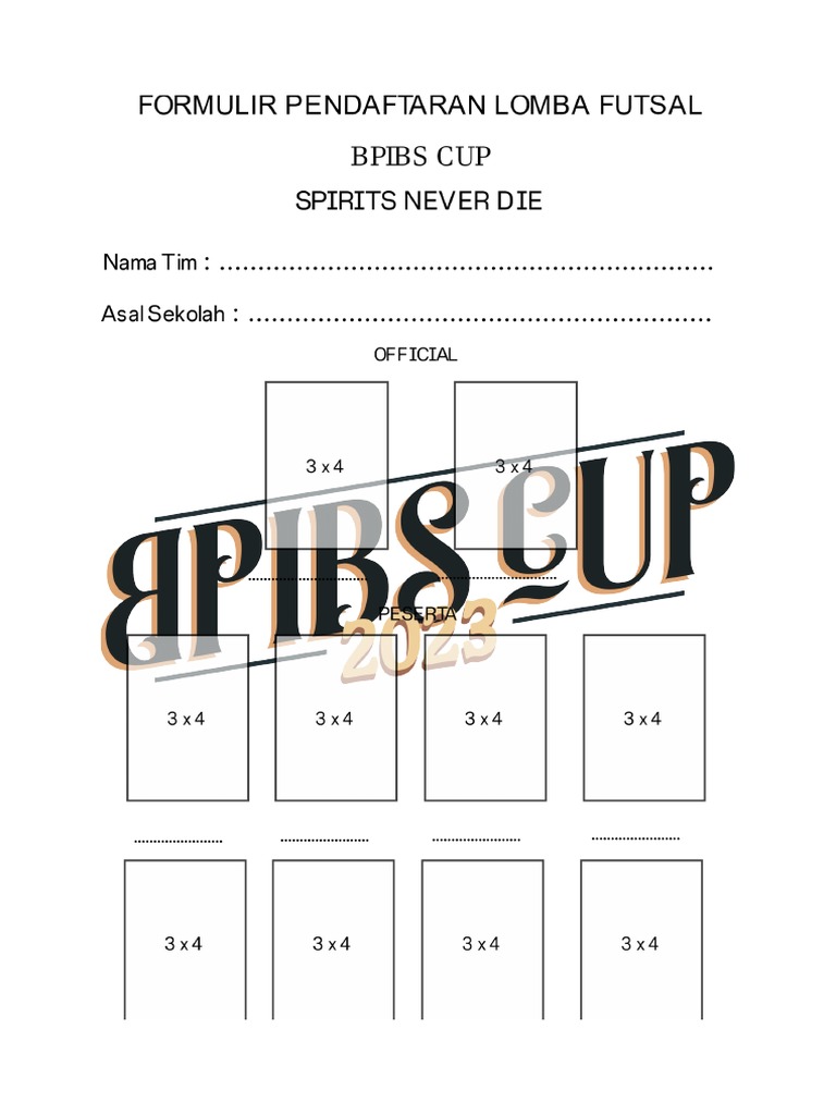 Form Pendaftaran Futsal | PDF