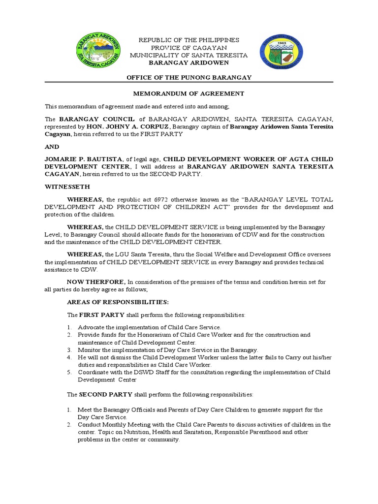 Memo | PDF | Child Care | Human Life Stages