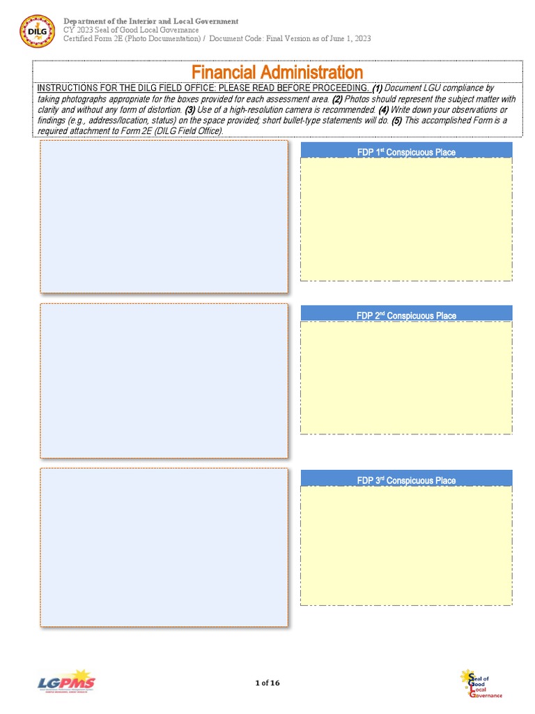 Form 2E For DILG FO (Photo Documentation) - As of 01june2023 - Editable ...