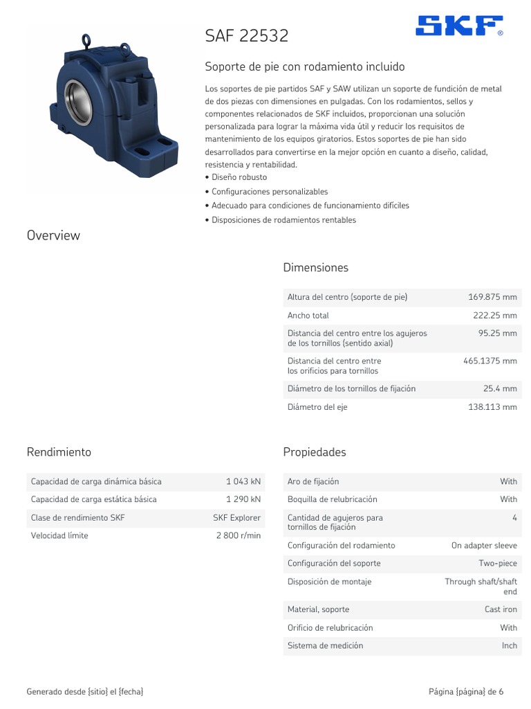 Soporte SAF 22532 con Rodamiento SKF | PDF | Red mundial | Internet y web