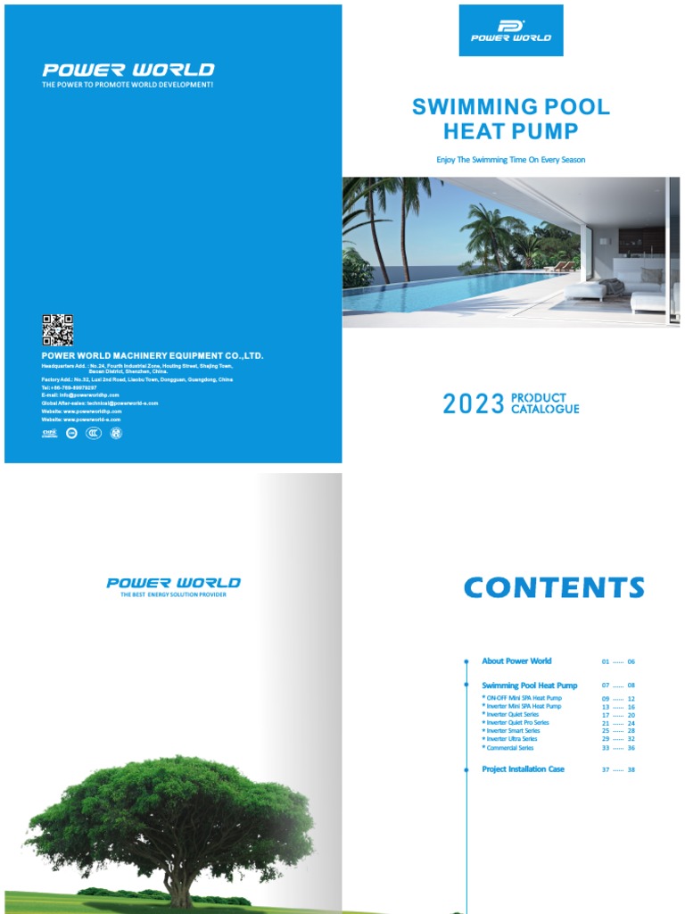 Powerworld Swimming Pool Heat Pump Catalogue | PDF | Heat Pump | Water Heating