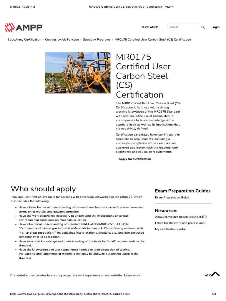 MR0175 Carbon Steel Certification | PDF | Corrosion | Certification