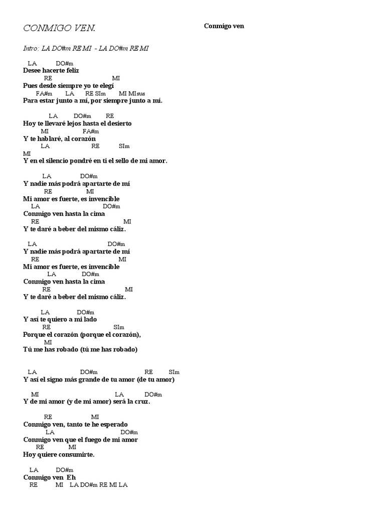 Conmigo Ven | PDF