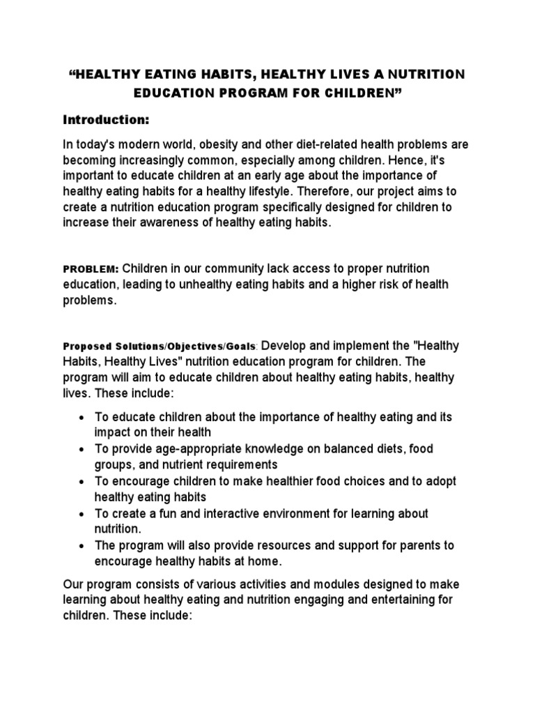 Healthy Eating Habits | PDF | Healthy Diet | Obesity