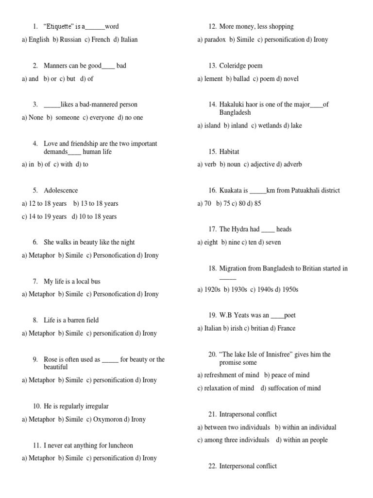 English First Paper | PDF
