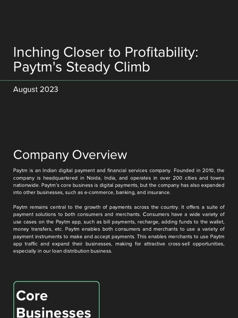 Paytm Valuation Report | Download Free PDF | Credit Card | Loans