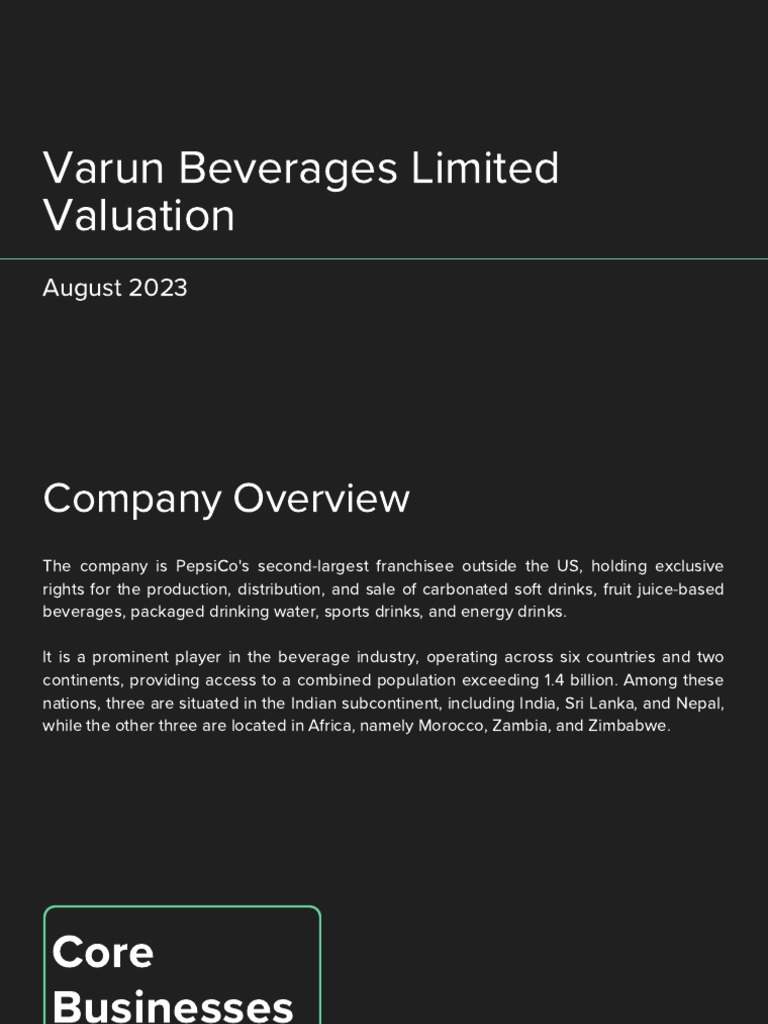 VBL Valuation Report | PDF | Pepsi Co | Drink
