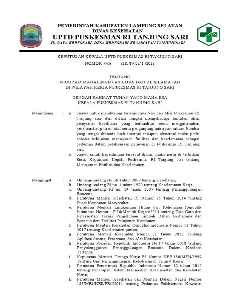 SK Penetapan Kode Emergensi | PDF