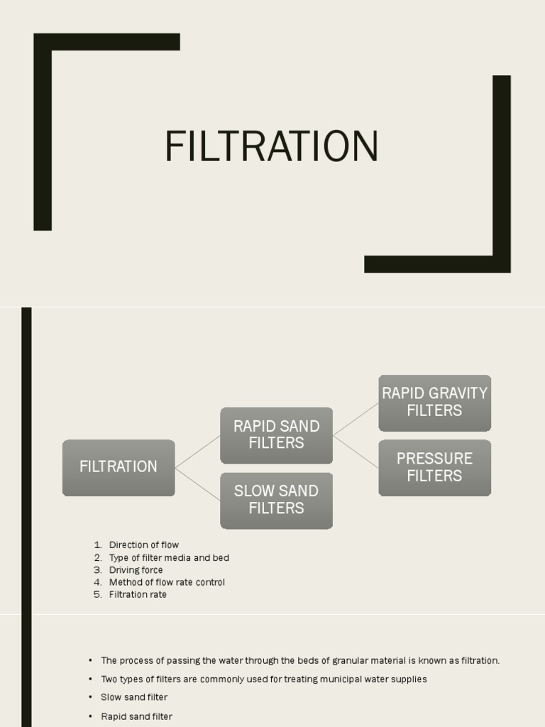 of Filtration | PDF | Filtration | Chlorine