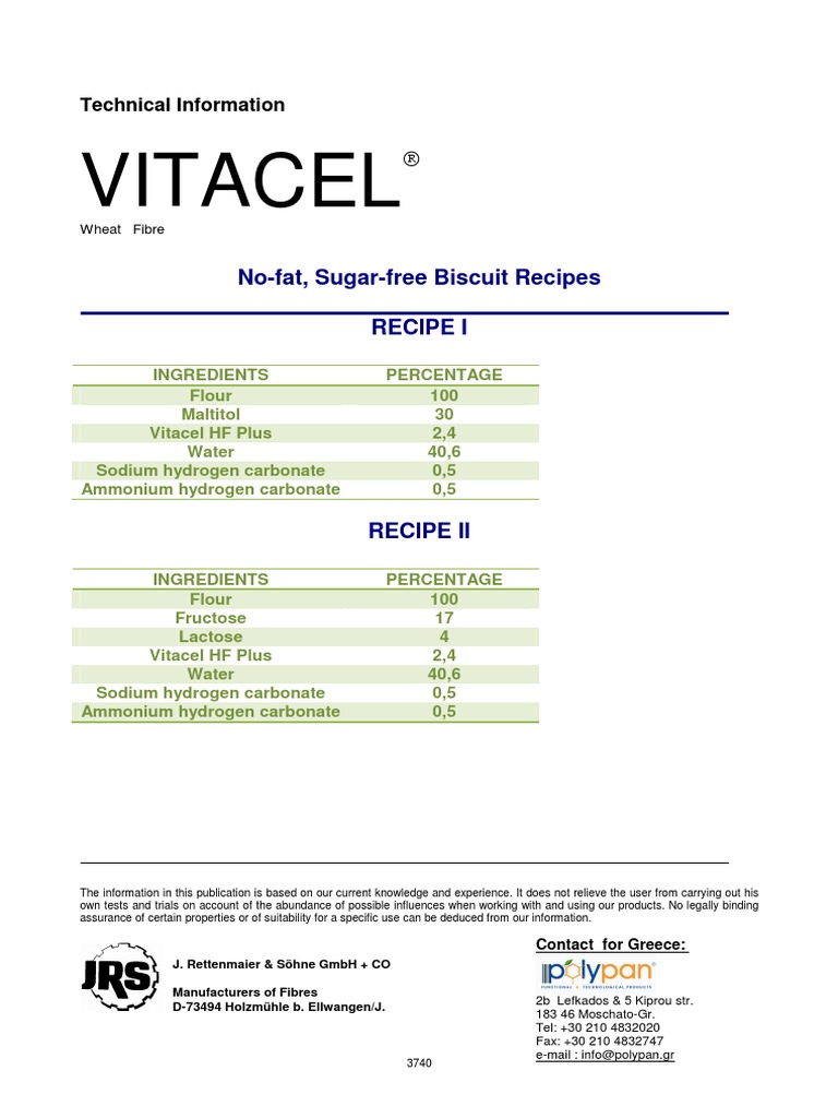 No Fat - Sugar Free Biscuit | PDF | Chemical Compounds | Chemical ...