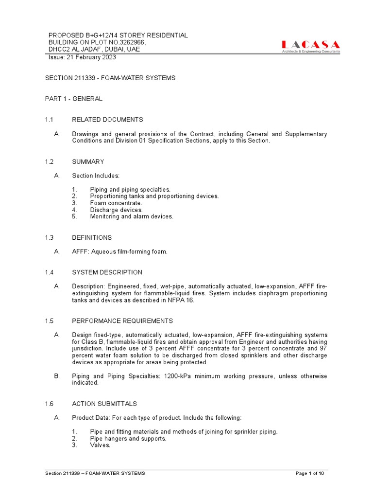 211339 - FOAM-WATER SYSTEMS | PDF | Pipe (Fluid Conveyance) | Fire ...