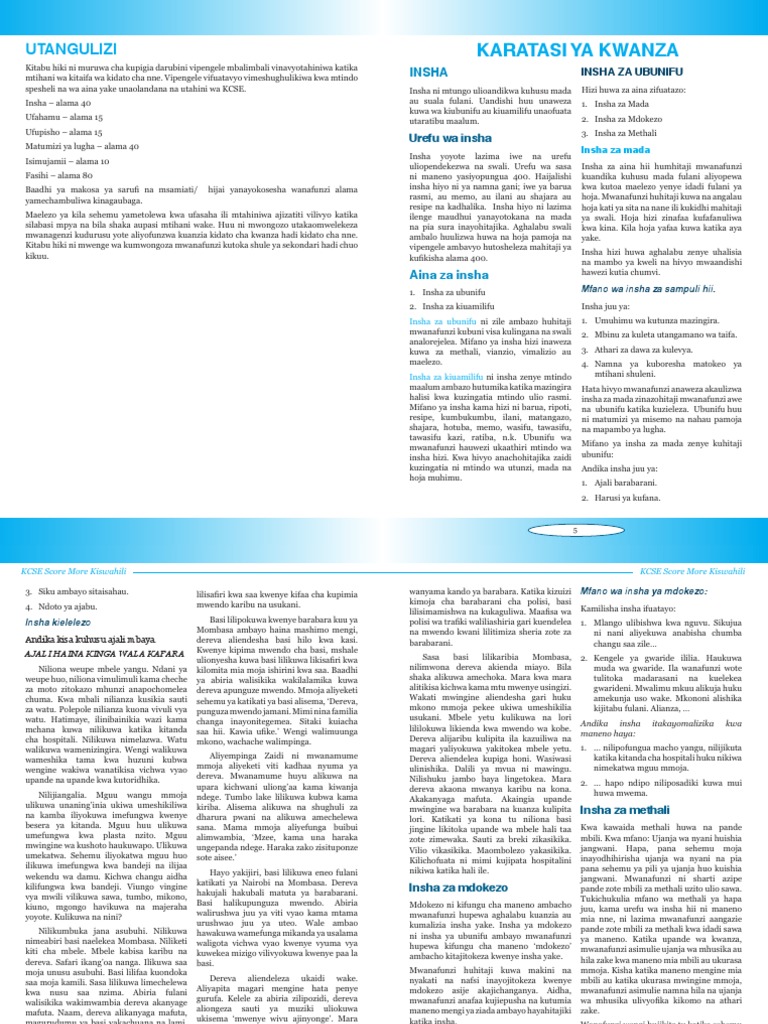 Kiswahili Sample | PDF