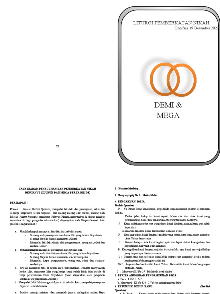 Litrugi Pemberkatan Nikah | PDF