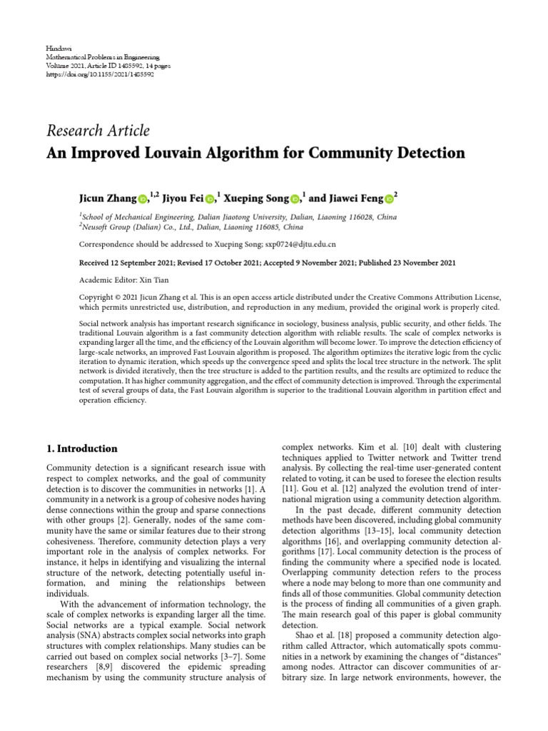 An Improved Louvain Algorithm For Community Detect | PDF | Cluster ... An Improved Louvain Algorithm For Community Detect | PDF | Cluster ...